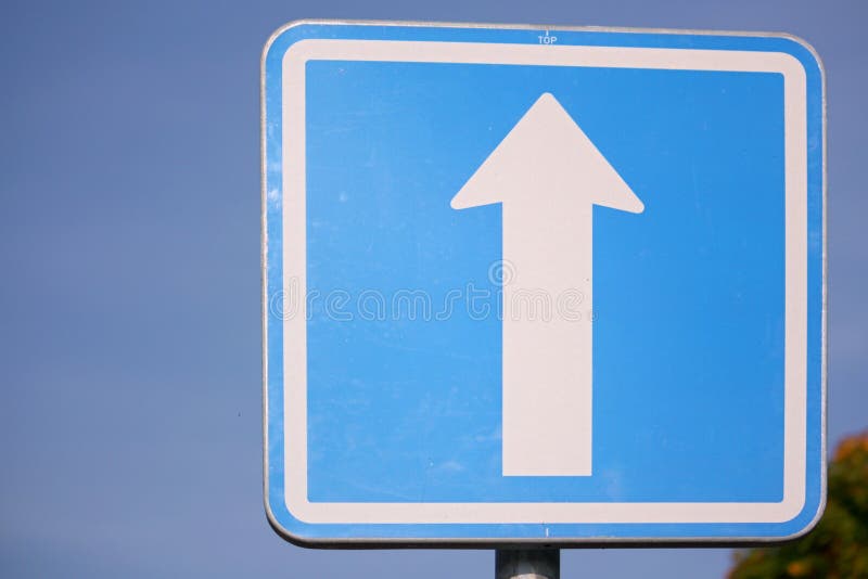 One-way traffic sign stock image. Image of oneway, reflection - 53981287