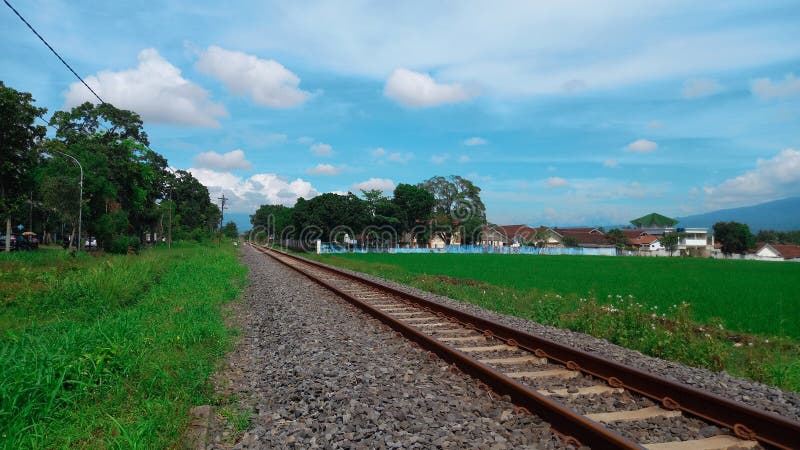 One Way from the Train Tracks that Show the Way Stock Image - Image of ...