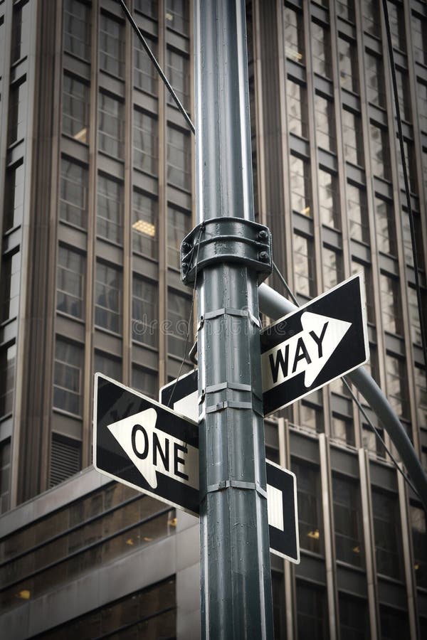 One Way for two directions stock image. Image of milestone - 21441035