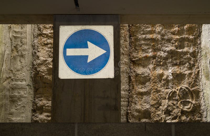 One Way stock photo. Image of reinforced, concrete, subway - 58152478