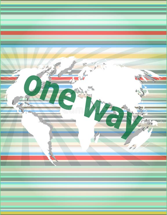 One Way Word on Touch Screen Interface. Concept of Citation, Info ...