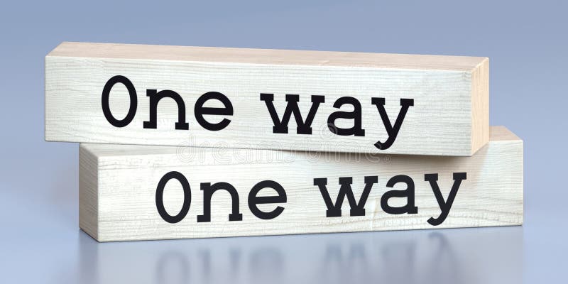 One Way - Words on Wooden Blocks Stock Illustration - Illustration of ...