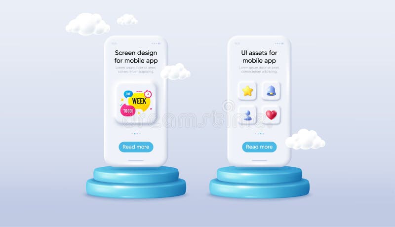 One Week Offer Bubble Banner. Discount Sticker Shape. Phone Mockup on ...