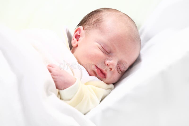 Happy Baby Playing Under Sheets on Bed Stock Image - Image of happy ...