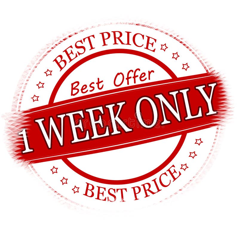 One week only stock illustration. Illustration of charge - 108959423