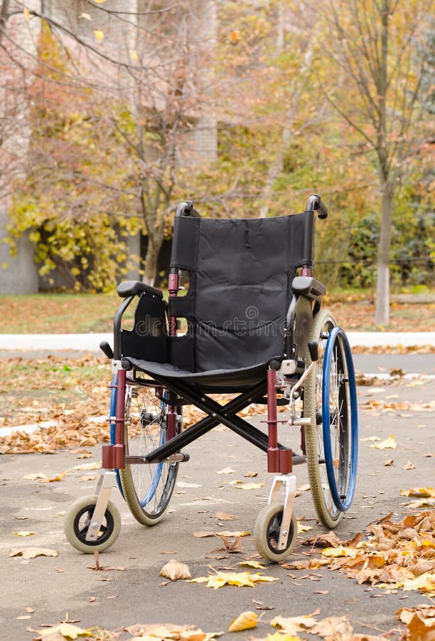 One Wheelchair Outdoors in the Park Stock Image - Image of patient ...