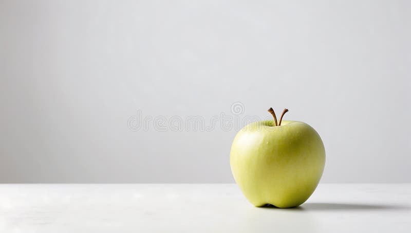 One White Apple Placed on a White Table Stock Illustration ...