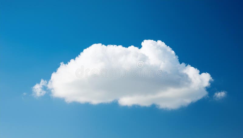 One White Cloud in Blue Sky, Dream Like Idyllic Cloudscape, Copy Space ...