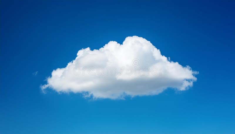 One White Cloud in Blue Sky, Dream Like Idyllic Cloudscape, Copy Space ...