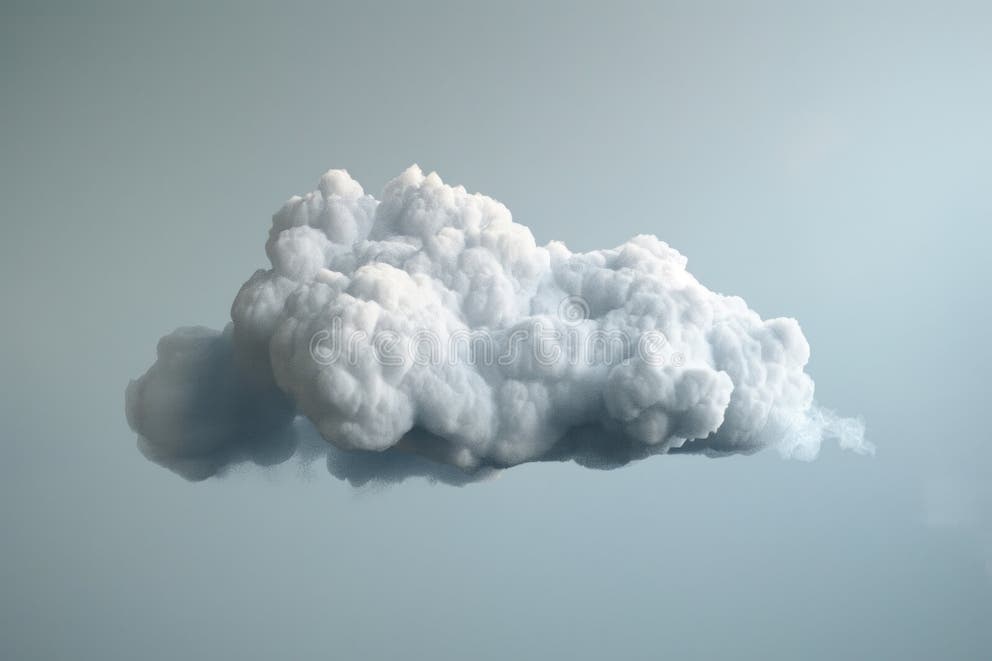 One White Cloud on a Light Grey Background Stock Illustration ...
