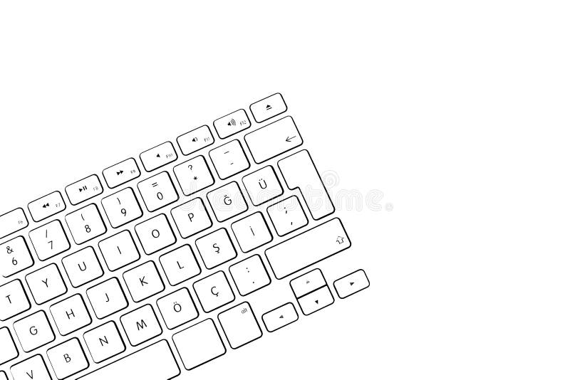 White Computer Keyboard and Keys Stock Image - Image of board, isolated ...
