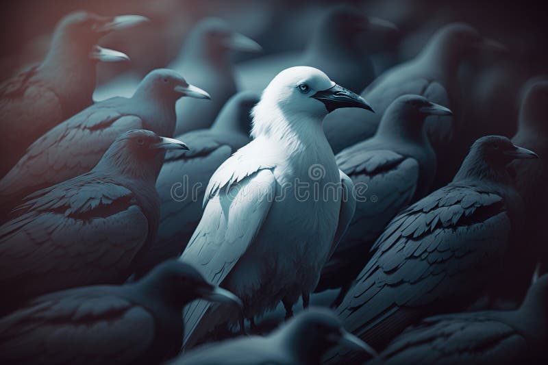 Flock of Crows. Flying Black Birds in Sky Monochrome Flutter Raven ...