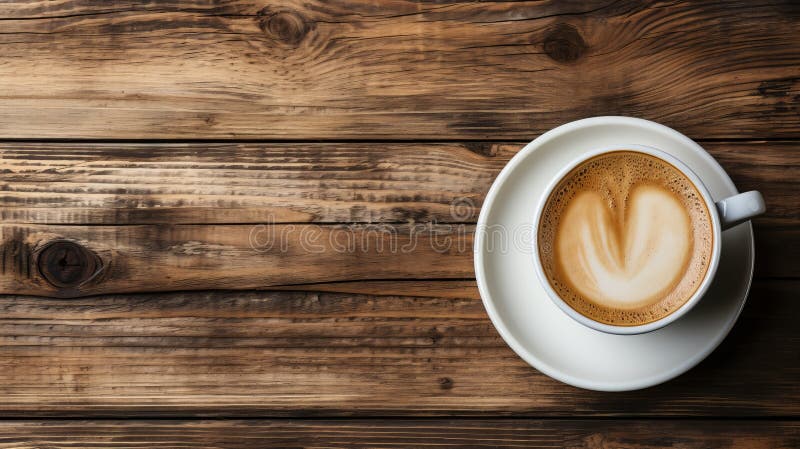 One White Cup of Coffee on a Light Wooden Table with Text Space Stock ...