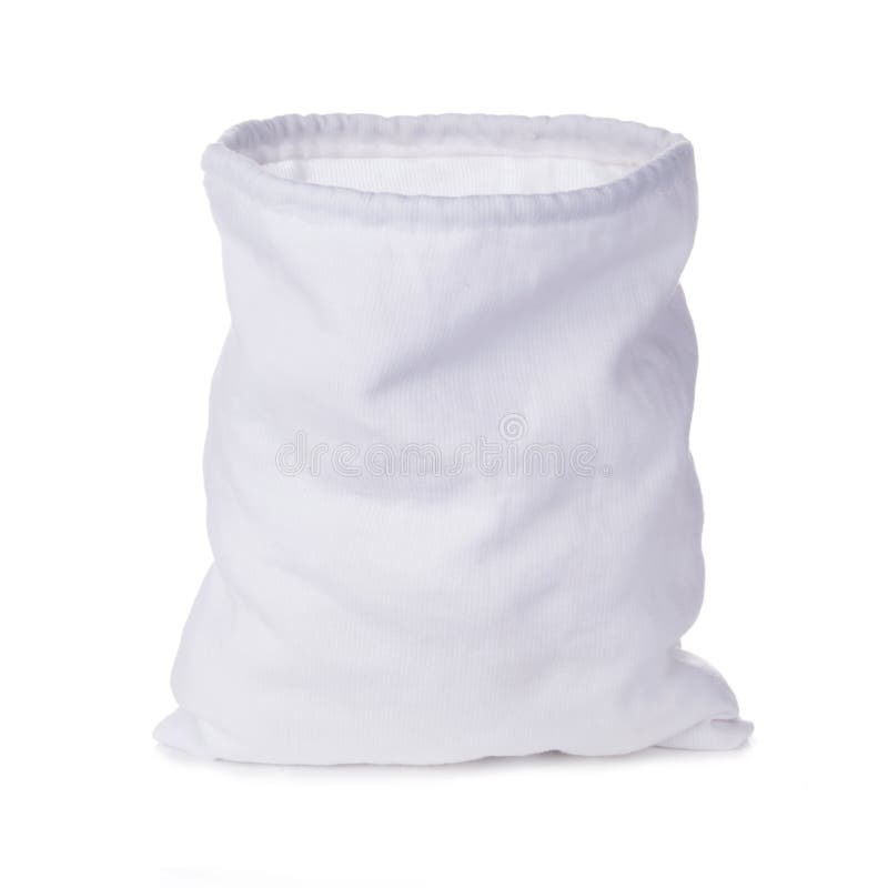 One White Empty Bag Isolated on White Background Stock Image - Image of ...
