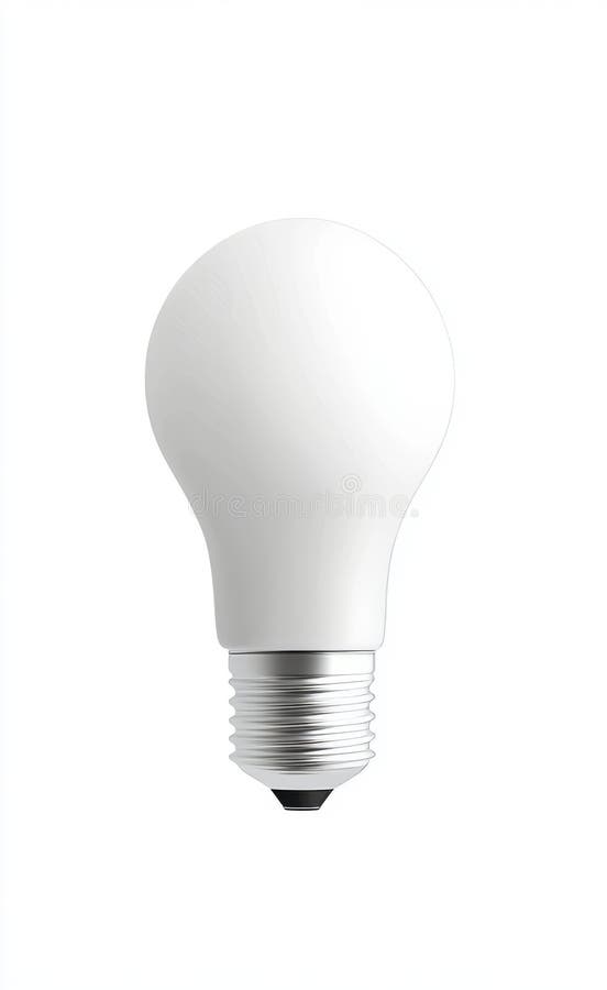 One White LED Light Bulb Illuminated on a White Surface. Stock Image ...