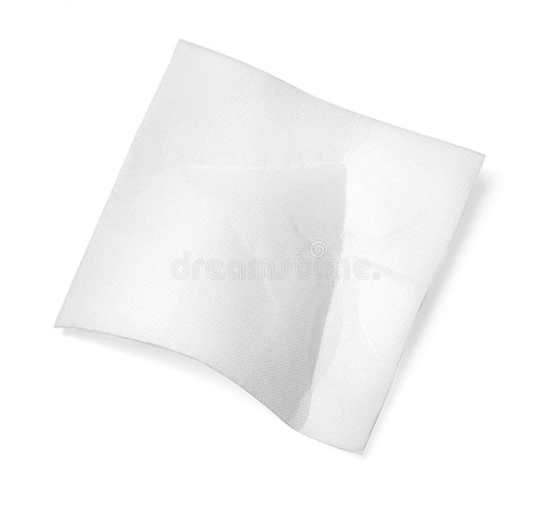 One White Paper Napkin Isolated Stock Image - Image of shot, isolated ...