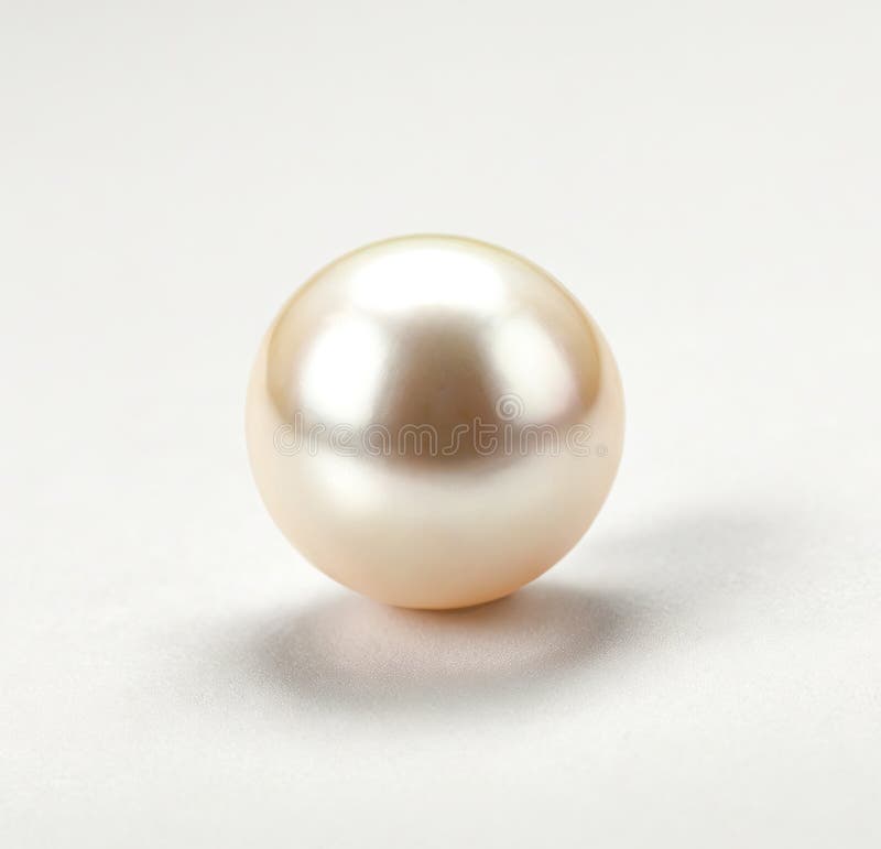 Shimmering Single White Natural Pearl Isolated on White Background ...