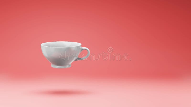 White Breakfast Cup Spinning on Studio Red Background Stock Footage ...