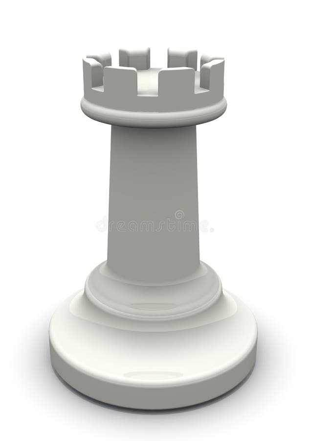 White Rook Chess Piece Flat Style Icon Stock Vector - Illustration of ...