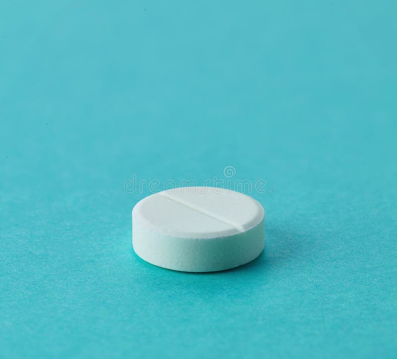 Paracetamol In Blue And White Plain Compress Tablets Stock Image ...