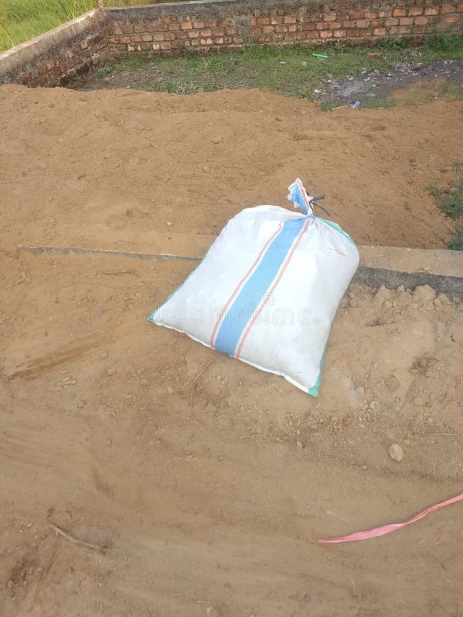 One White Sack Containing Natural Fertilizer Stock Image - Image of ...