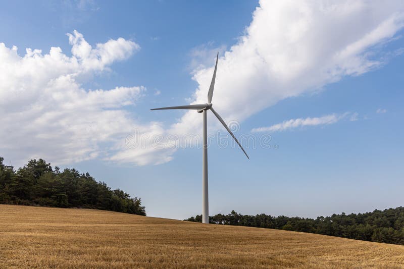 One White Wind Generator Produces Alternative Energy by Wind on the ...