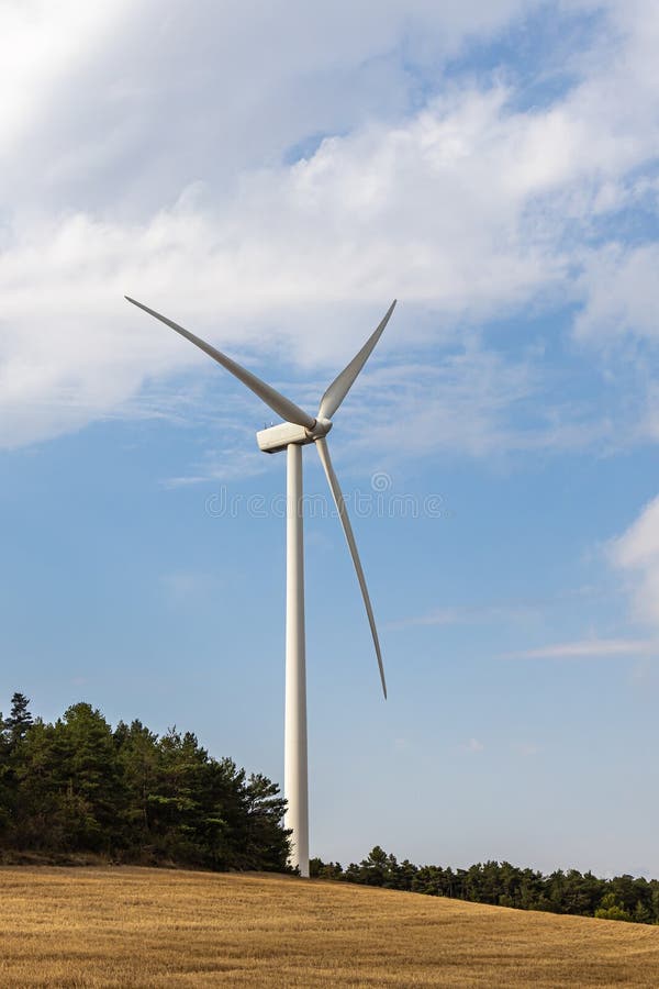 One White Wind Generator Produces Alternative Energy by Wind on the ...