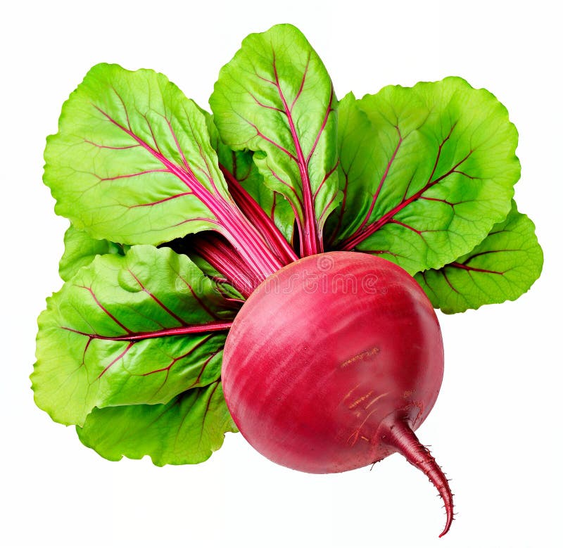 One Whole Beetroot with Leaves Isolated on White Background Stock Photo ...