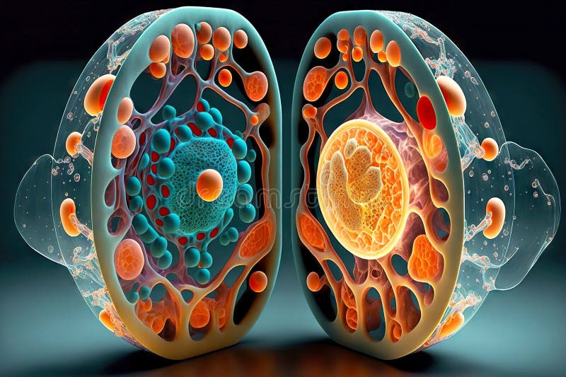One Whole Cell and Process of Cell Division in Visual Model Stock ...
