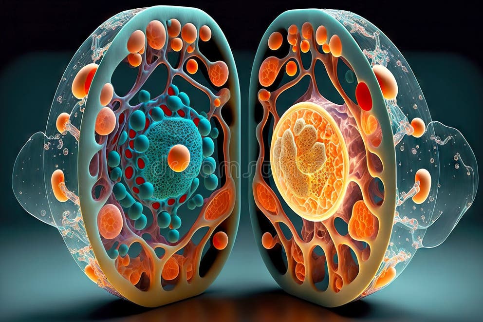 One Whole Cell and Process of Cell Division in Visual Model Stock ...