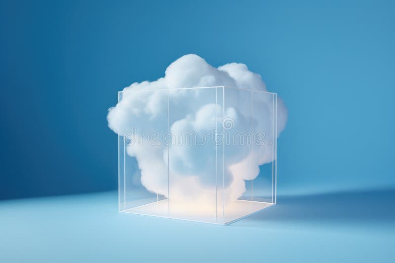 One Whole Cloud Fully Inside a Square AI Generated Stock Illustration ...