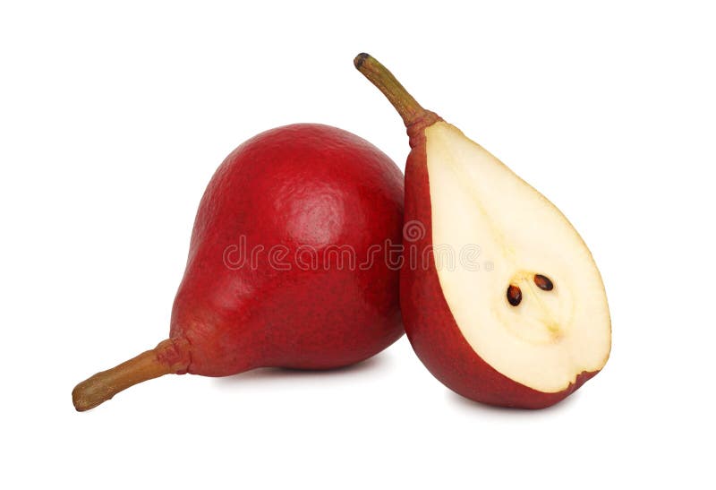 178 One Whole Half Red Pears Isolated Stock Photos - Free & Royalty ...