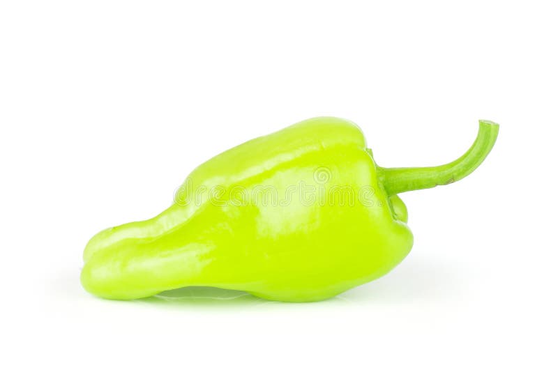 Fresh Raw Light Green Pepper Isolated on White Stock Photo - Image of ...