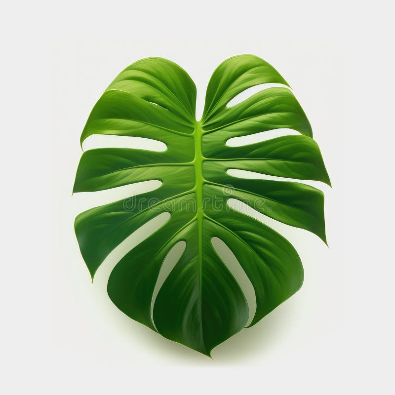 One Whole Monstera Leaf Isolated Image. Stock Illustration ...