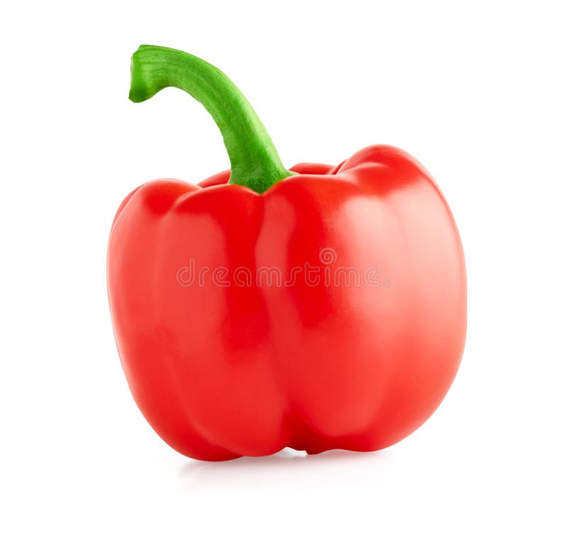 Whole Red Pepper Isolated on White Background Stock Image - Image of ...