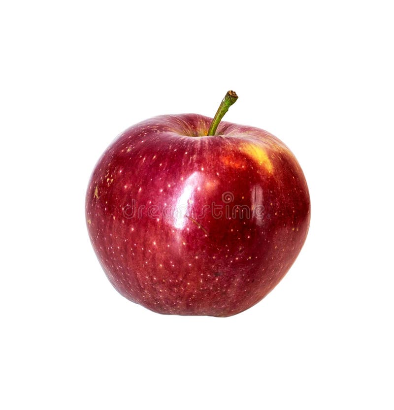 One Whole Ripe Red Apple on White Background Stock Photo - Image of ...