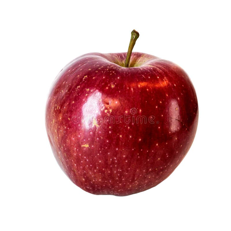 One Whole Ripe Red Apple on White Background Stock Photo - Image of ...