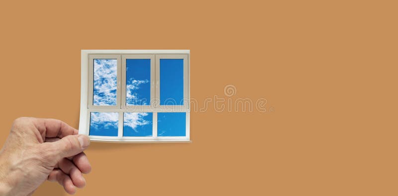 One window on a large wall stock photo. Image of abstraction - 258831246