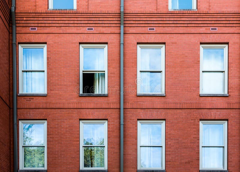 One Window Open in Brick Wall Stock Image - Image of drainpipes, city ...