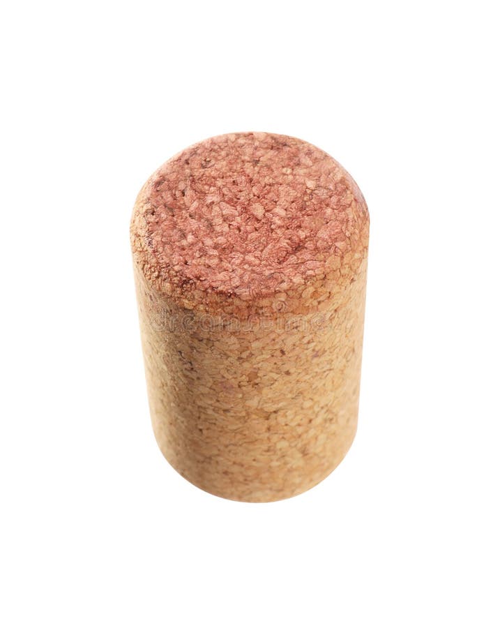 One Wine Bottle Cork Isolated on White Stock Image - Image of open ...