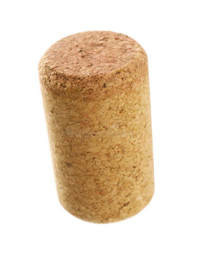 One Wine Bottle Cork Isolated on White Stock Image - Image of luxury ...