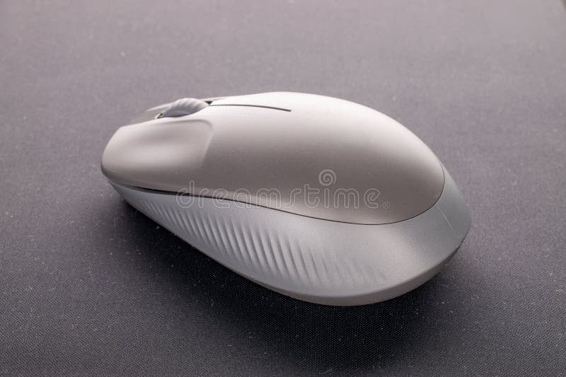One Wireless Computer Mouse, Macro, Top View and Isolated on White ...