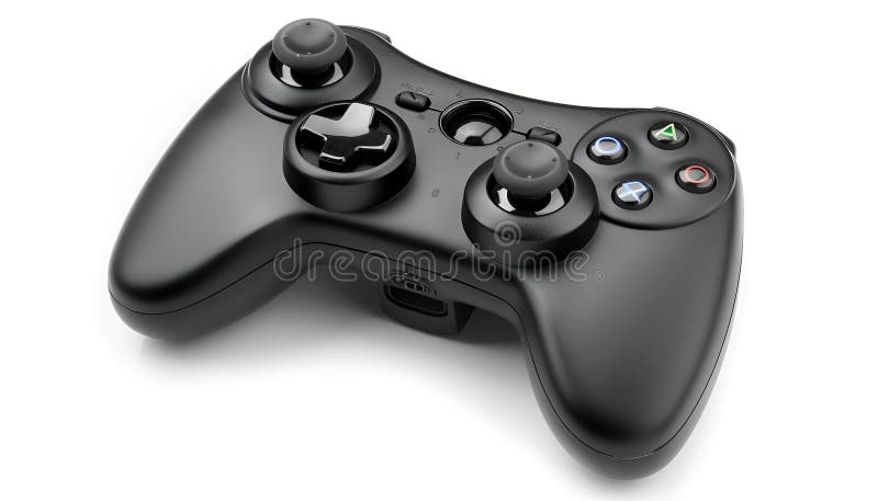 One Wireless Game Controller Isolated on White Stock Photo - Image of ...