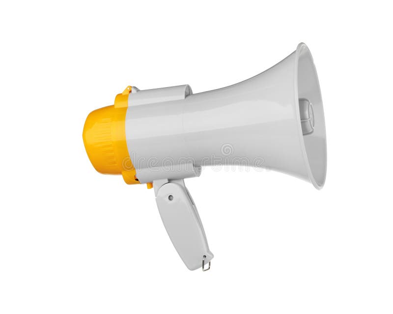 One Wireless Megaphone Speaker Isolated on White Stock Image - Image of ...