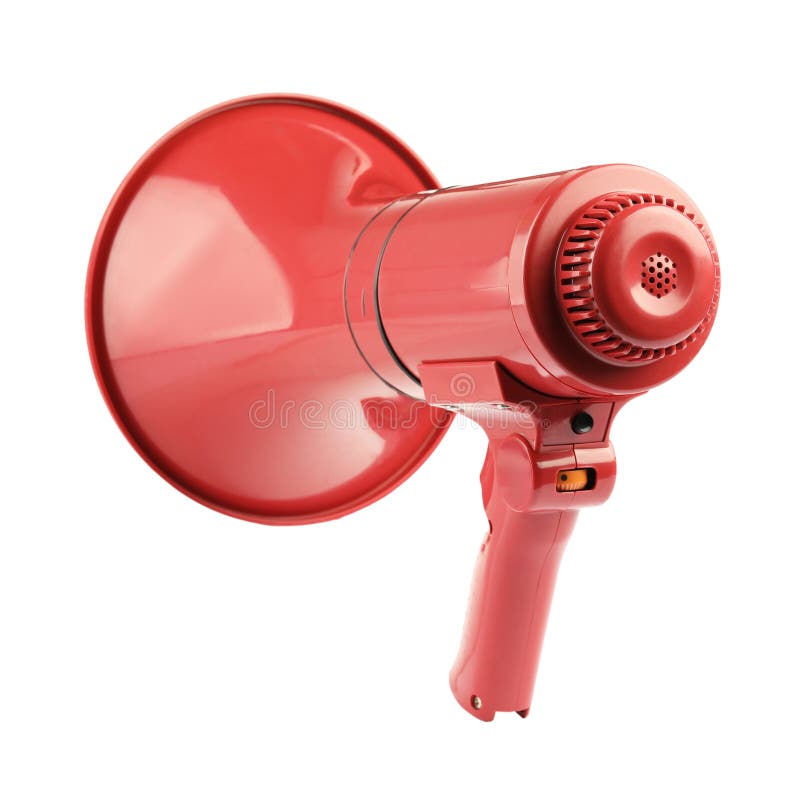 One Wireless Megaphone Speaker Isolated on White Stock Photo - Image of ...