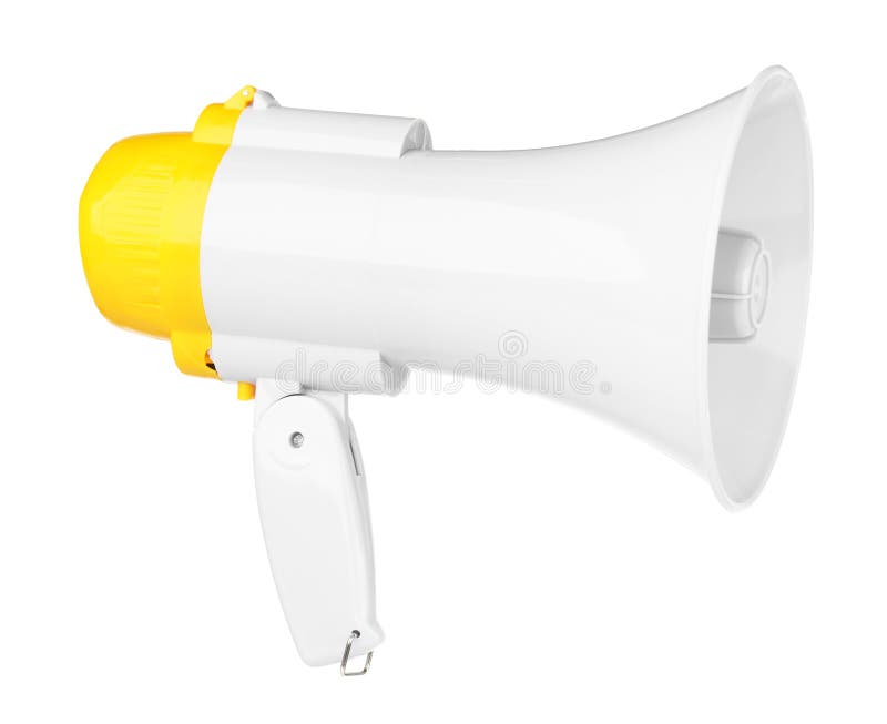 One Wireless Megaphone Speaker Isolated on White Stock Image - Image of ...