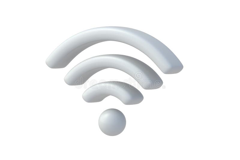 One Wireless Symbol Isolated on White Background Stock Illustration ...