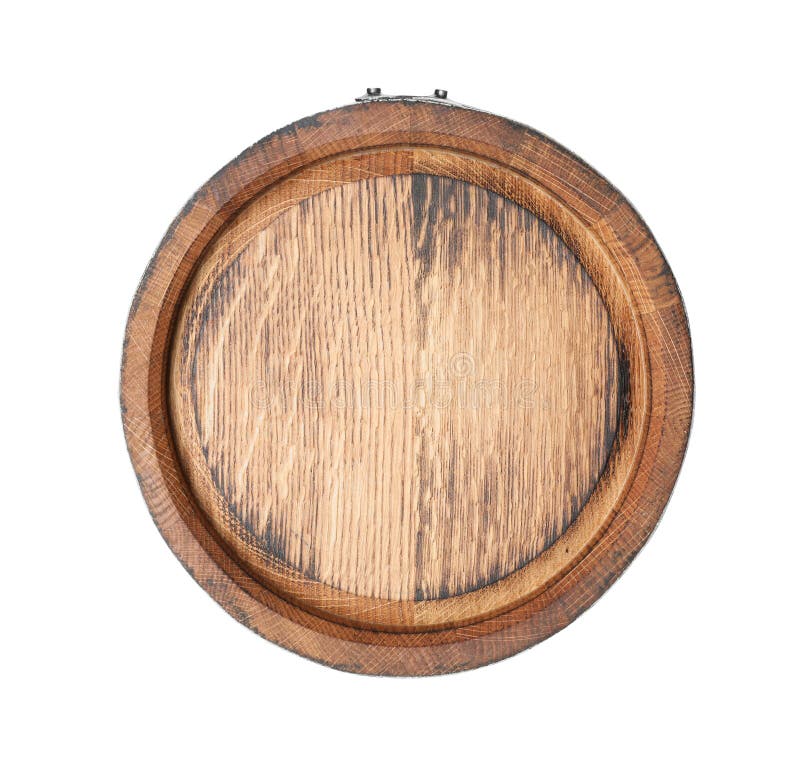 Wooden Barrel Isolated on White, Top View Stock Image - Image of beer ...