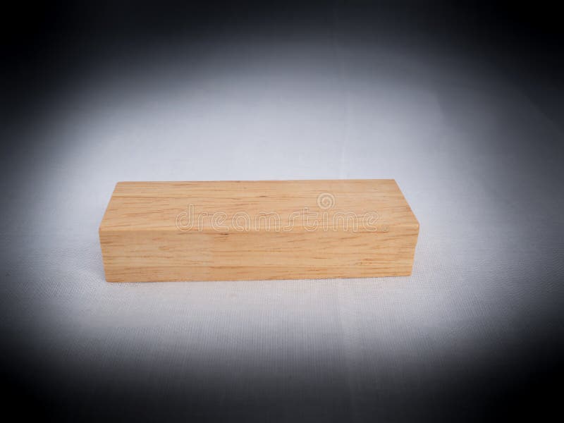 One Wooden Block Isolated on White Background Stock Photo - Image of ...