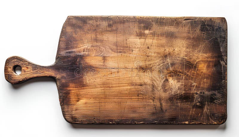 One Wooden Cutting Board Isolated on White Stock Image - Image of empty ...